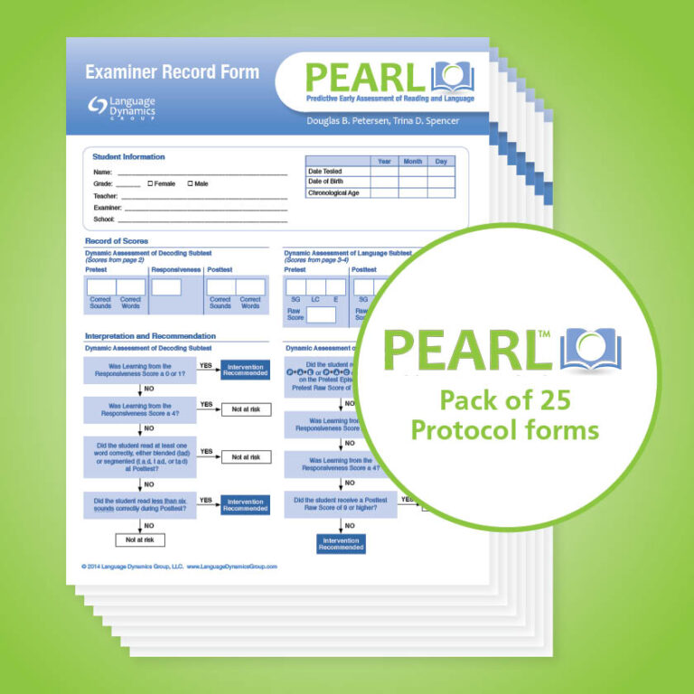 PEARL – Protocol Forms (25/pkg) – Language Dynamics Group